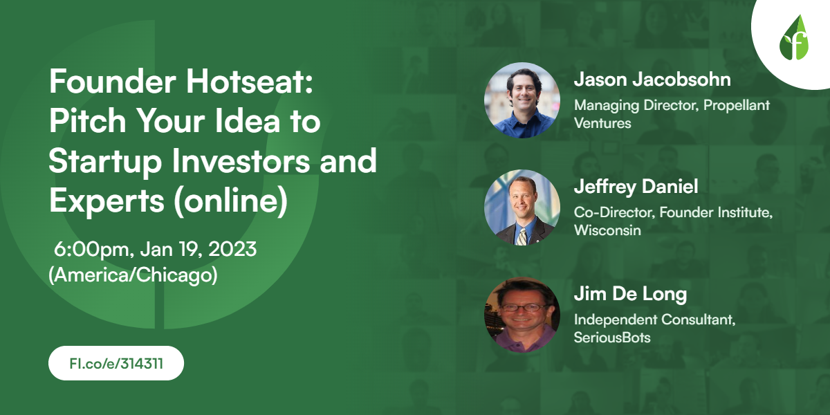 Founder Hotseat: Pitch Your Idea to Startup Investors and Experts (online) - TechPrize